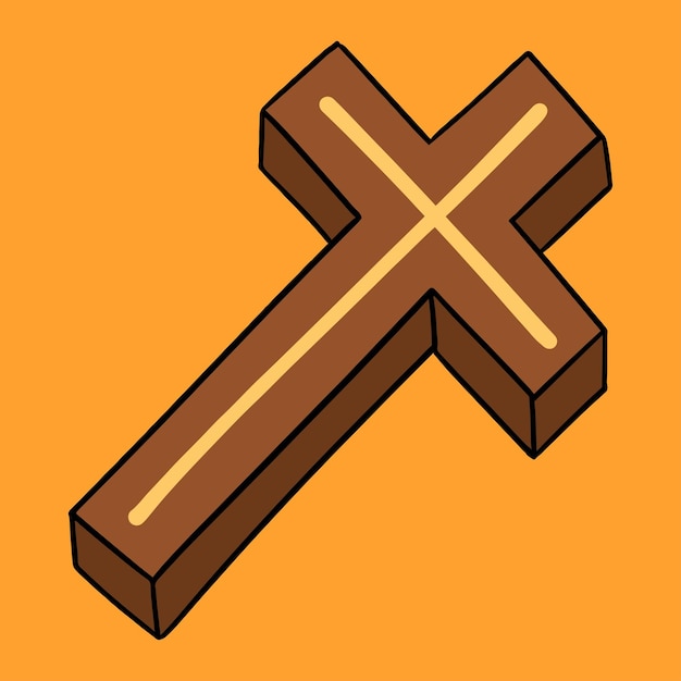 Striking Wooden Cross on Vibrant Orange Background | Jiffy Designs
