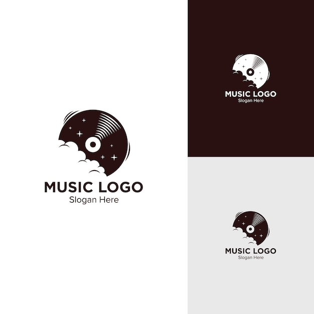 Minimalist Music Logo with Skull and Vinyl Record | Jiffy Designs