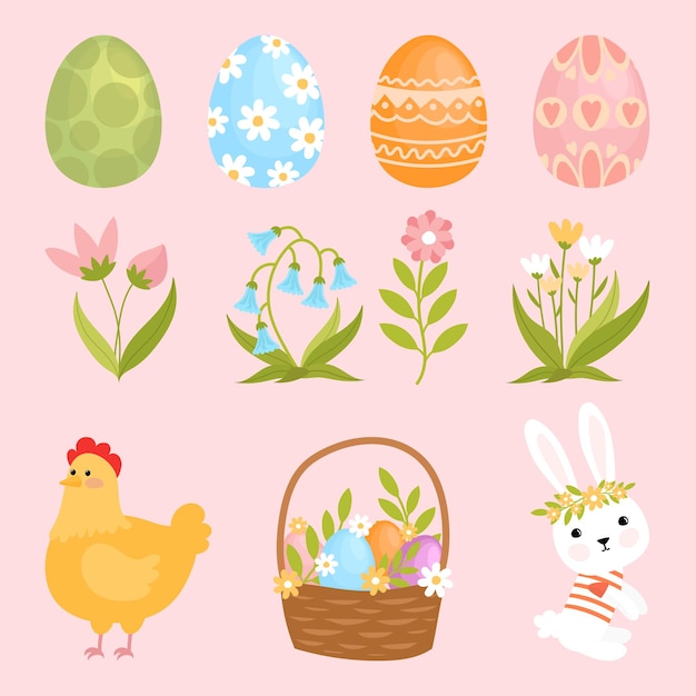 Vibrant Collection of Whimsical Easter Egg Designs and Spring Motifs ...