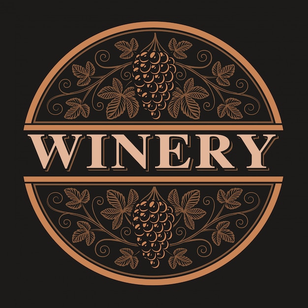 Elegant Grape Vine Emblem for Winery Branding | Jiffy Designs