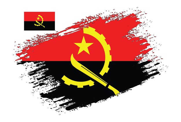Vibrant Angolan Flag with Powerful Hammer and Sickle Symbol | Jiffy Designs