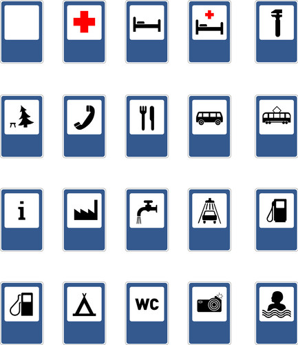 Big Set Of Service Road Signs Isolated On White | Jiffy Designs