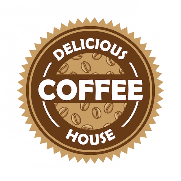 Delightful Coffee House Badge with Roasted Beans | Jiffy Designs