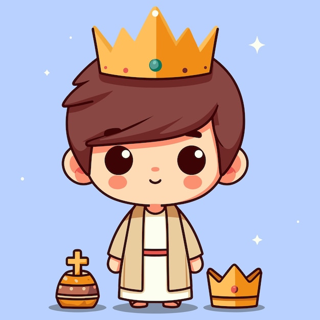Adorable Cartoon Prince in Regal Attire | Jiffy Designs