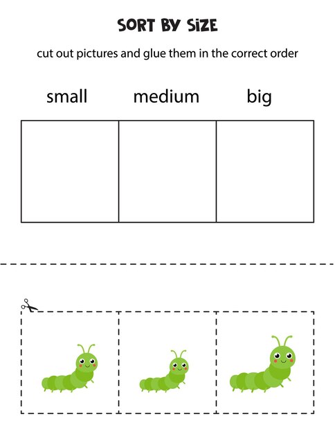 Caterpillar Size Sorting Activity for Kids with Illustrations | Jiffy ...