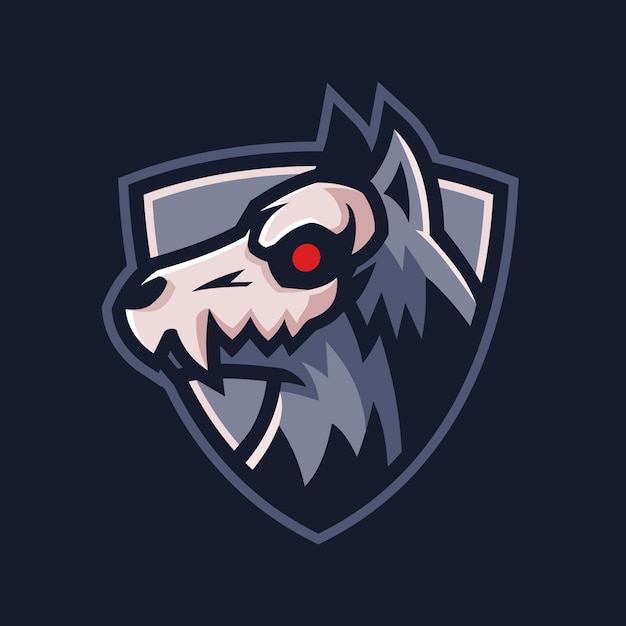 Fierce Wolf Mascot Emblem with Glowing Red Eye | Jiffy Designs