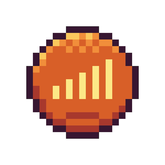 Vibrant Pixel Art Bar Graph Icon | Jiffy Designs