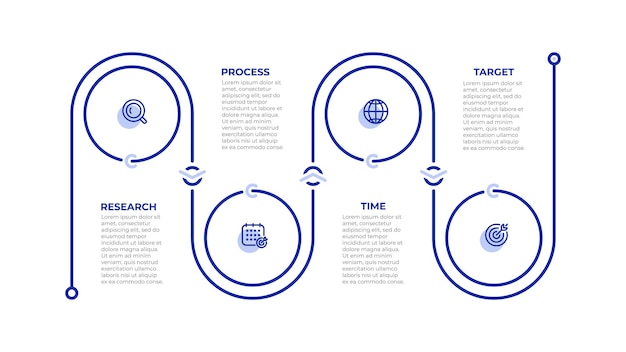 Interconnected Infographic Elements Depicting Research, Process, Time ...