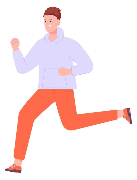 Energetic Man in Casual Outfit Striding Forward | Jiffy Designs