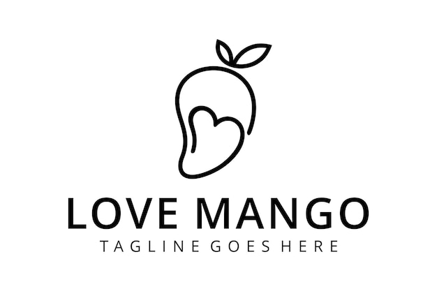 Minimalist Mango Silhouette with Elegant Cursive Text Logo | Jiffy Designs