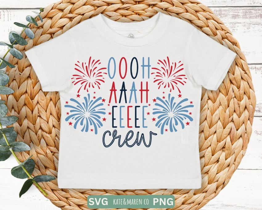 'Oooh Aaah Eeeee Crew' Patriotic Fireworks Celebration Design | Jiffy ...
