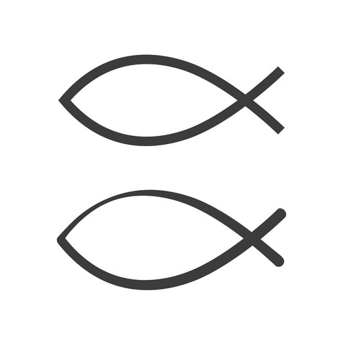 Christian Ichthys Or Ichthus Sign. Jesus Fish Symbol. The Secret Symbol ...