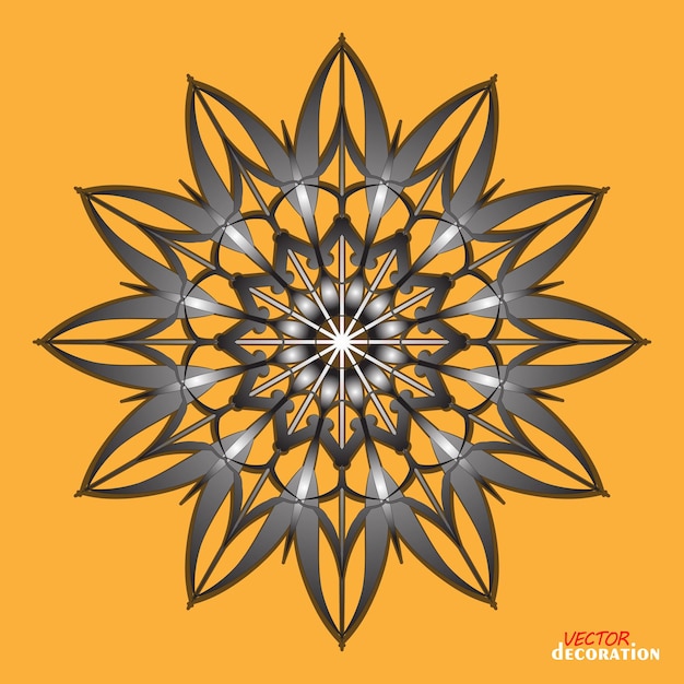 Radiant Geometric Floral Pattern in Vibrant Yellow and Black | Jiffy ...