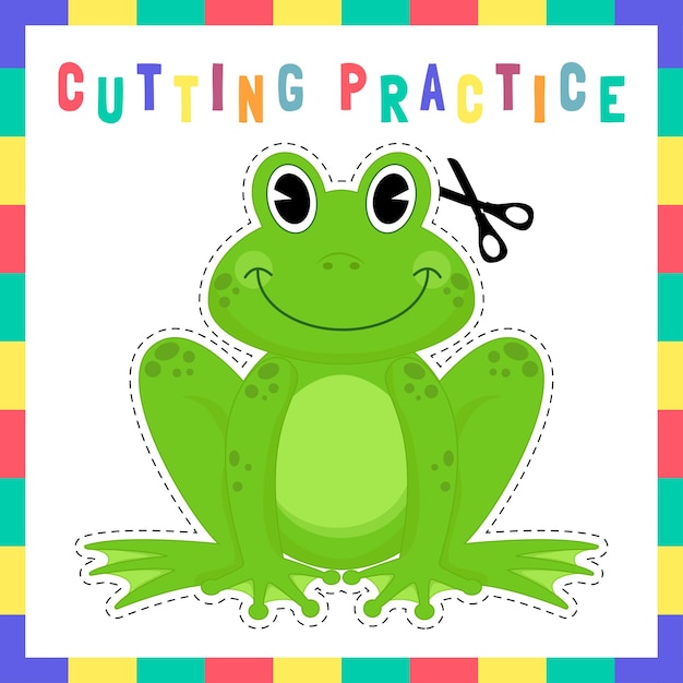 Cheerful Frog Cutting Practice: An Educational Craft | Jiffy Designs