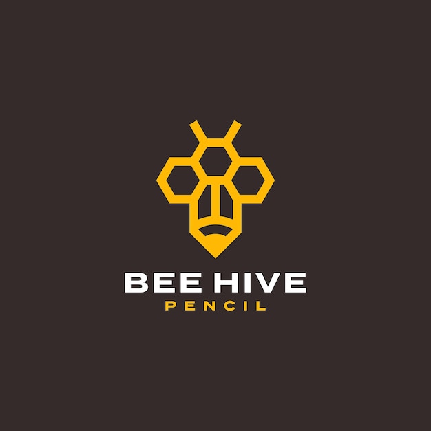 Geometric Bee Hive Inspired Pencil Logo Design | Jiffy Designs