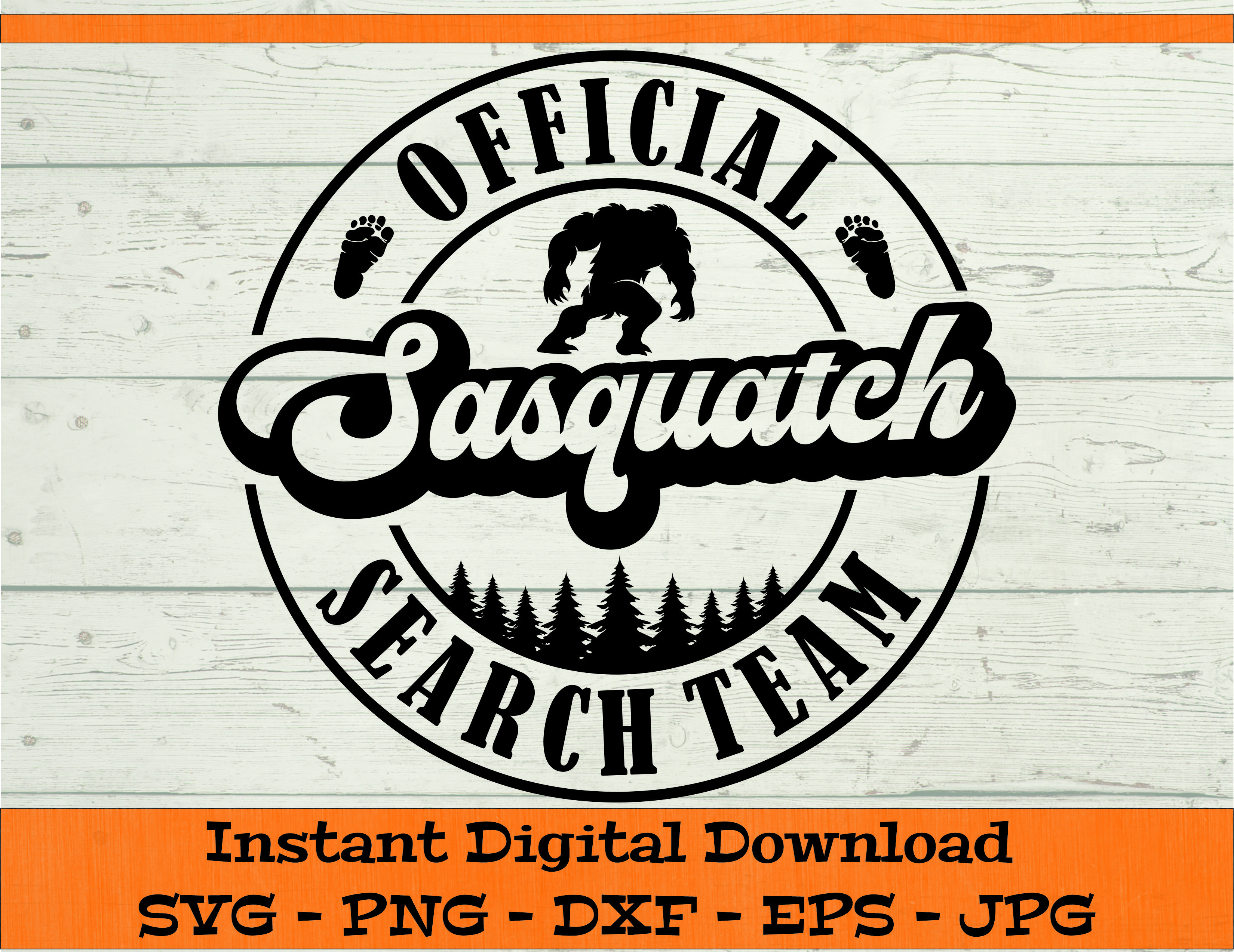 'Official Sasquatch Search Team' Circular Emblem with Bigfoot ...