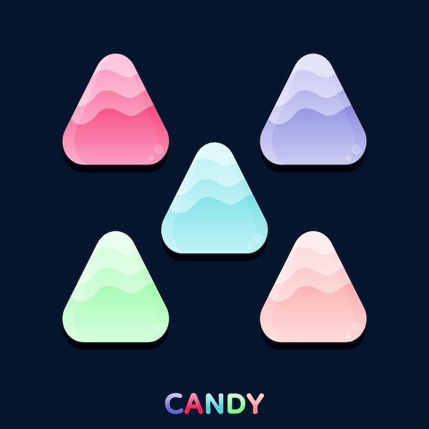 Vibrant Triangular Candy Shapes in Pastel Hues | Jiffy Designs