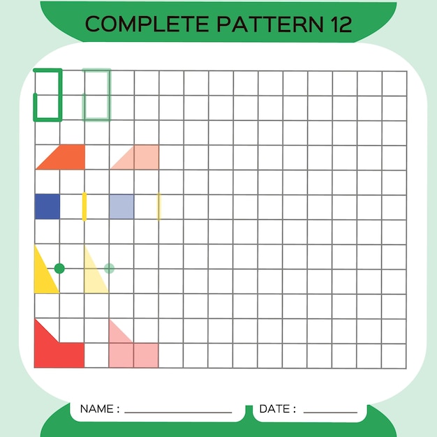 Vibrant Grid-Based Pattern with Geometric Shapes | Jiffy Designs