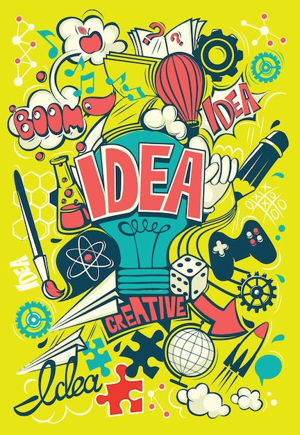 Vibrant Collage of Whimsical Creative Symbols and Concepts | Jiffy Designs