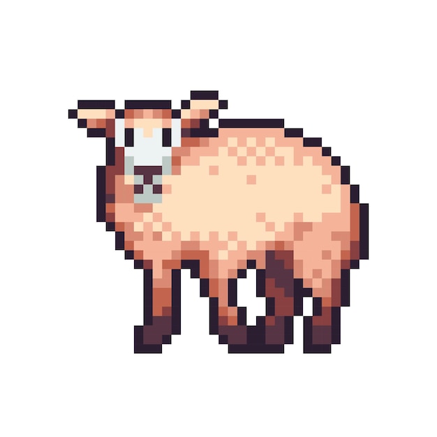 Charming Pixel Art Sheep Gazing Curiously | Jiffy Designs