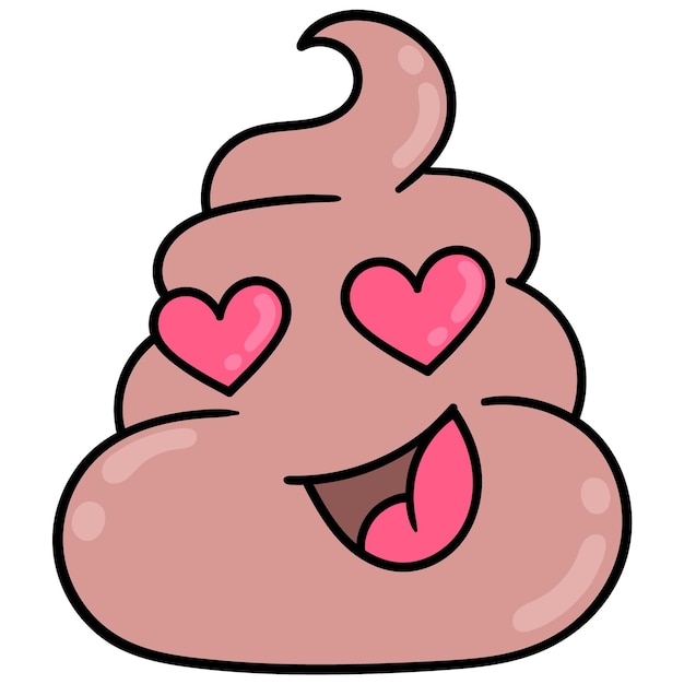 Whimsical Poop Emoji with Playful Hearts and Smile | Jiffy Designs