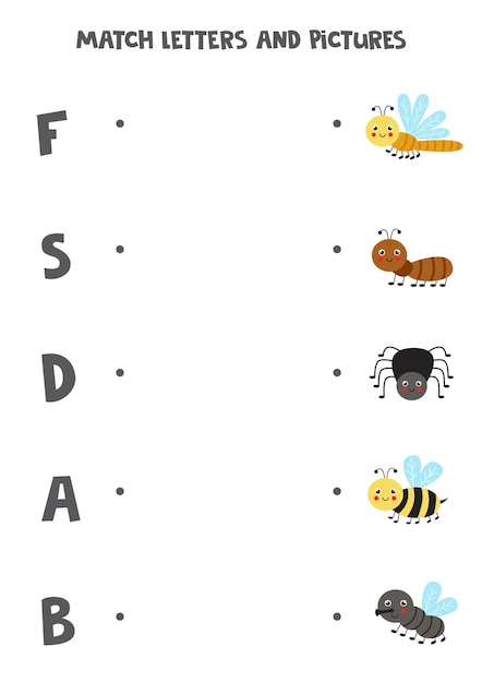 Delightful Insect Alphabet Match-Up | Jiffy Designs