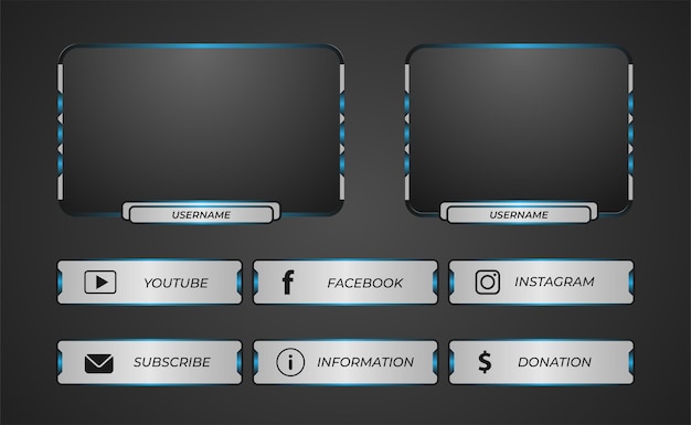 Sleek and Modern Social Media Channel Overlay Collection | Jiffy Designs