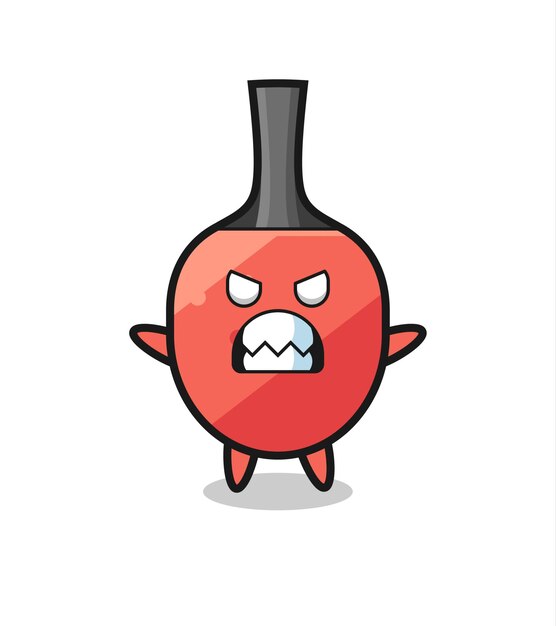 Angry Ping Pong Paddle Cartoon Character | Jiffy Designs