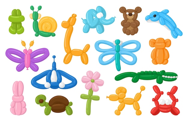 Vibrant Collection of Whimsical Balloon Animal Figurines | Jiffy Designs