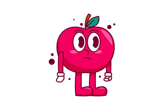 Quirky and Cute Cartoon Apple Character | Jiffy Designs