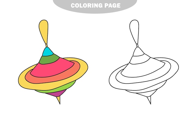 Vibrant Spinning Top Coloring Page | Jiffy Designs