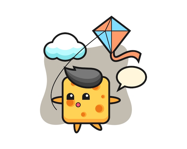 Adorable Cheese Mascot with Kite and Cloud Backdrop | Jiffy Designs