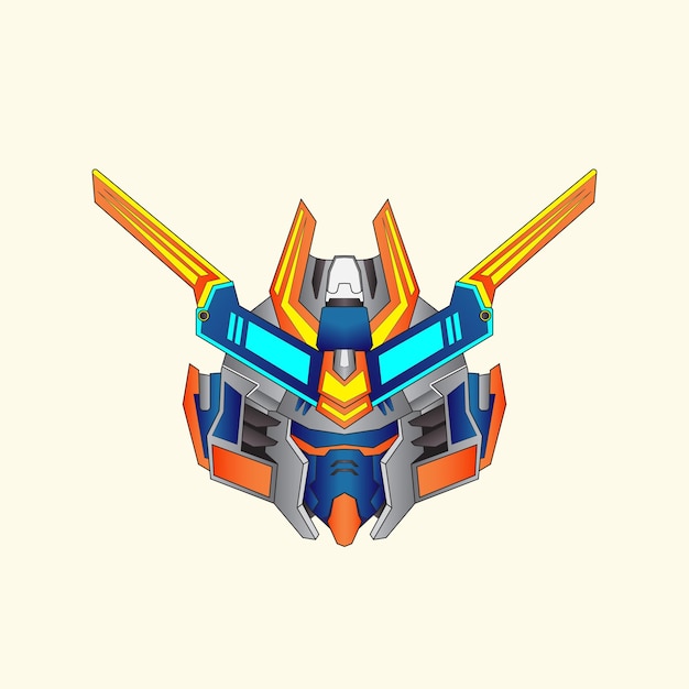 Vibrant Mech Warrior Emblem: A Dynamic Futuristic Symbol | Jiffy Designs