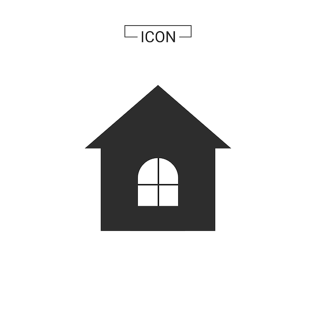Simple Minimalist House Icon with Arched Window | Jiffy Designs