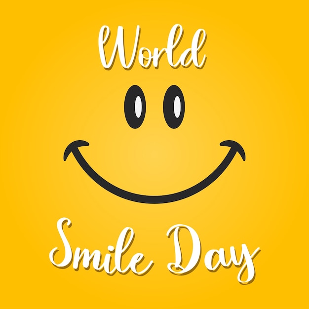 Cheerful Smiley Face Celebrating World Smile Day on Yellow | Jiffy Designs