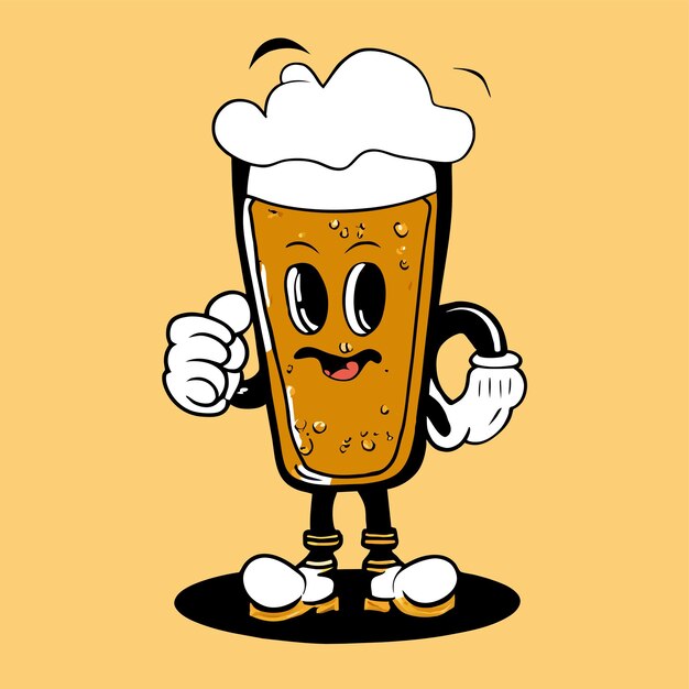 Cheerful Beer Mug Character with Thumbs Up | Jiffy Designs