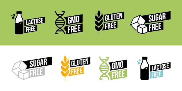 Dietary Restriction Icons: Lactose, GMO, Gluten, and Sugar Free | Jiffy ...