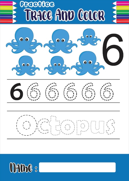 Adorable Octopus Tracing and Coloring Practice | Jiffy Designs