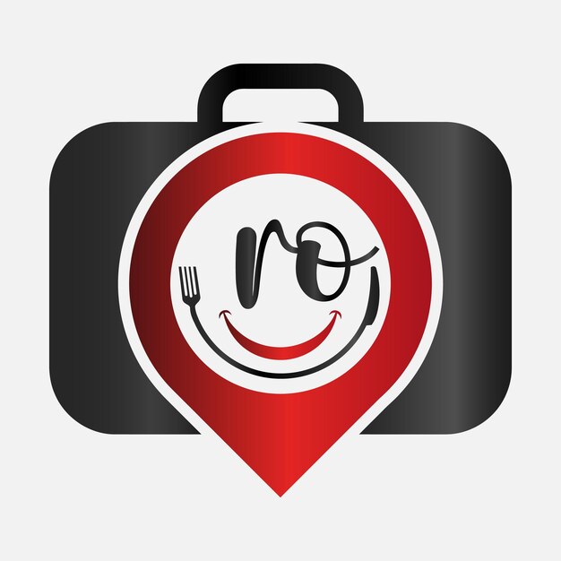 Traveling Smiley Face Icon in Luggage Silhouette | Jiffy Designs