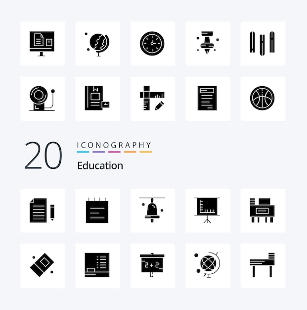 Minimalist Monochrome Icons Representing the World of Education | Jiffy ...