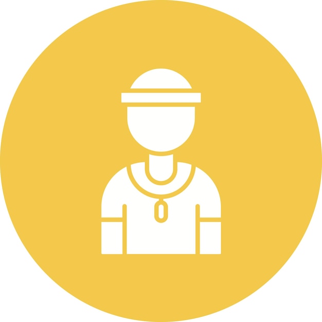 Hardworking Construction Worker Icon in Yellow Circle | Jiffy Designs