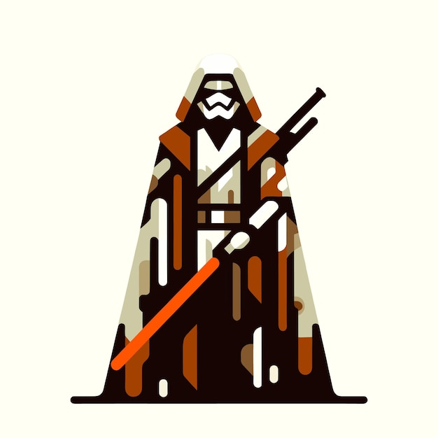 Heroic Warrior in Striking Geometric Armor with Blaster Rifle | Jiffy ...