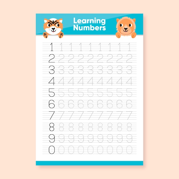 Adorable Animal-Themed Learning Numbers Worksheet | Jiffy Designs