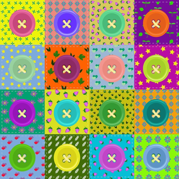 Vibrant Patchwork of Playful Button Designs | Jiffy Designs
