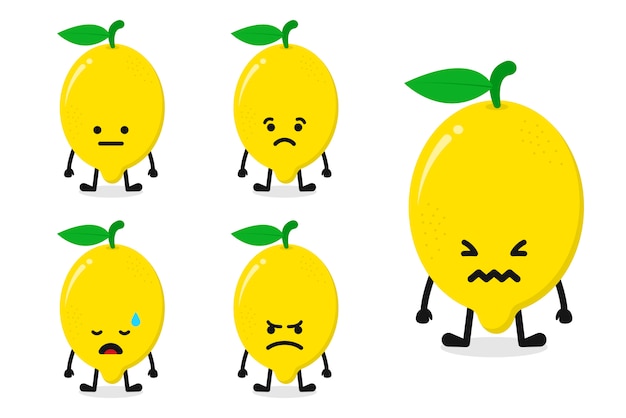 Charming Lemon Characters Expressing Diverse Emotions | Jiffy Designs