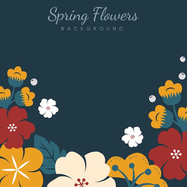 Vibrant Spring Floral Background with Stylized Blooms | Jiffy Designs