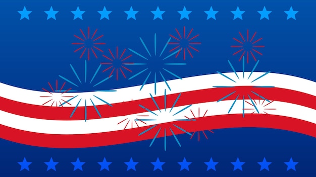 Vibrant Patriotic Fireworks Display on American Flag | Jiffy Designs