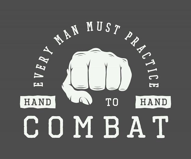 Powerful Fist Emblem for Martial Arts Combat Training | Jiffy Designs