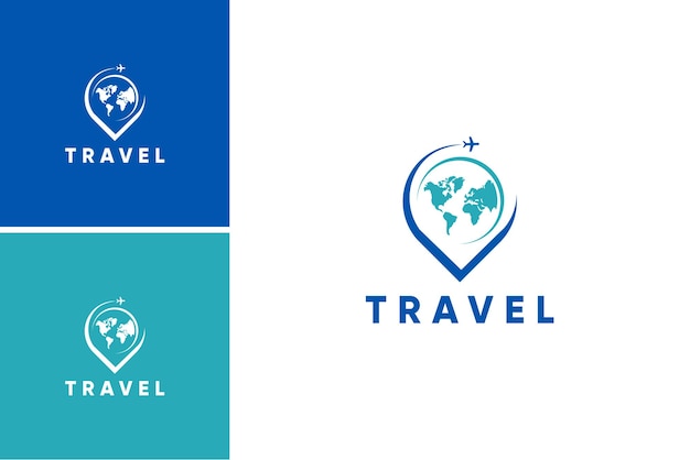 Captivating World Map Travel Logo with Pointer | Jiffy Designs