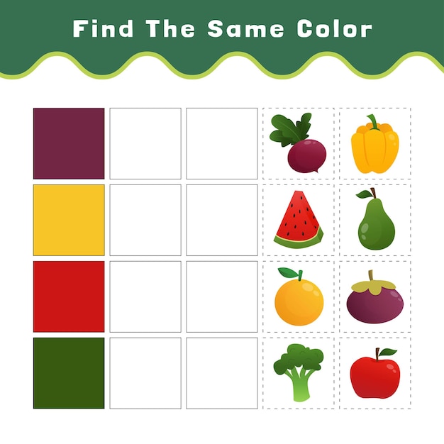 Vibrant Fruit and Vegetable Matching Game | Jiffy Designs